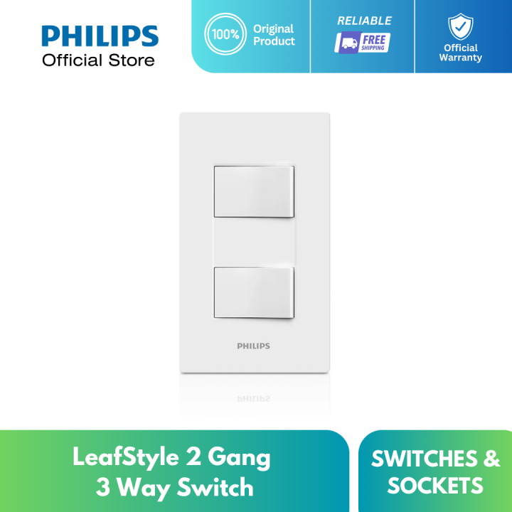 Philips Leafstyle 3-Way Switch (Single) | Lazada PH