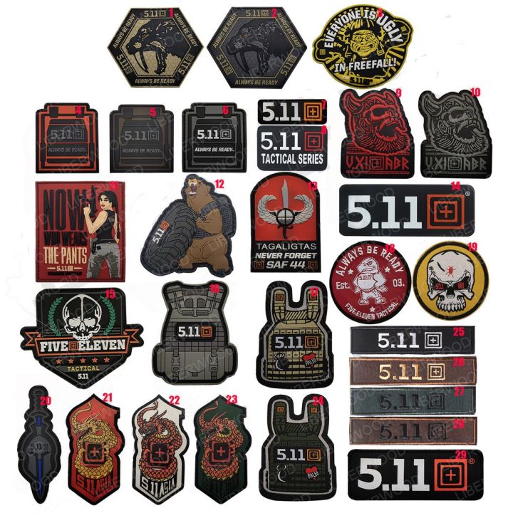 WA4N 3D Military Embroidery 511 Patch PVC Badges Military & Tactical ...