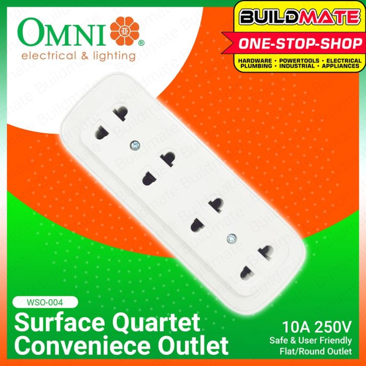 OMNI Surface 4 Gang Convenience Outlet Flat / Round WSO004 BUILDMATE ...