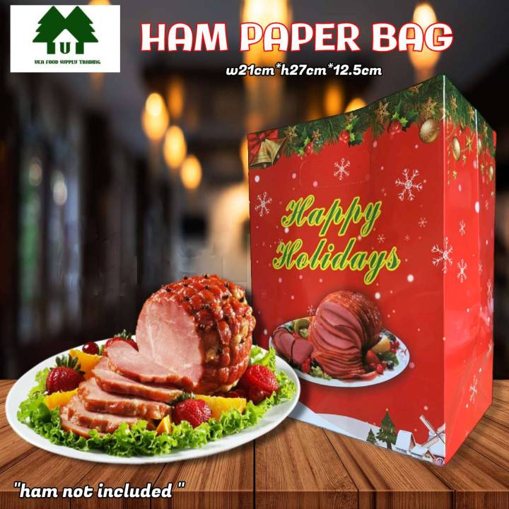 Christmas Ham Paper Bag and Ham Plastic Bag/ Shrink Plastic (10pcs ...