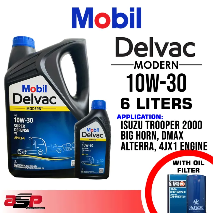 MOBIL Delvac Modern Super Defense 10W-30 Semi Synthetic Oil 6 Liters ...