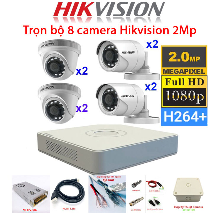 Trọn Bộ Camera 1/2/3/4 Mắt Hikvision Chính Hãng 2Mp Full HD 1080P ...