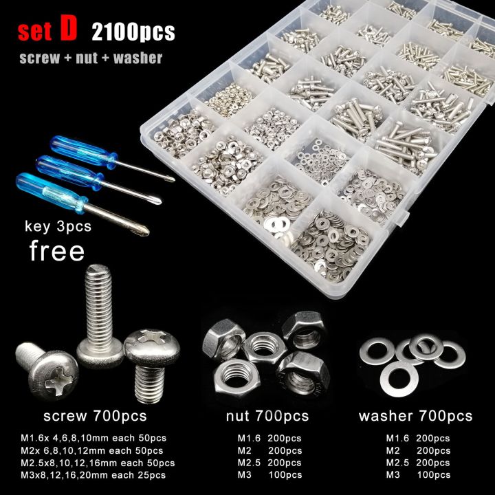 zmek01 Shop 400/2100pc M1.6 M2 M2.5 M3 M4 M5 304 A2 stainless steel ...