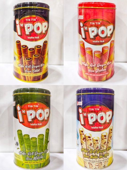 TIN TIN IPOP WAFER ROLL 330 GRAM/I-POP WAFER STICK/BISKUIT KALENG STIK ...