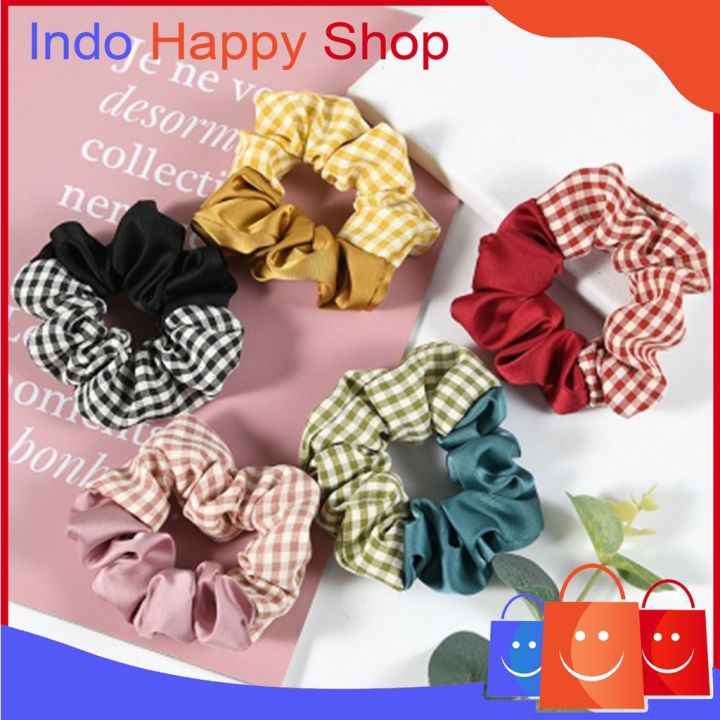 Ikat Rambut Scrunchies For Hair Fashion Korea New Dual Color 537 ...
