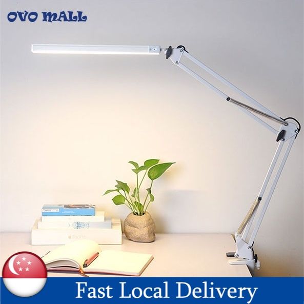 [SG stock]LED Table Lamp Metal Swing Arm desk lamp,with Clamp Desk Lamp ...
