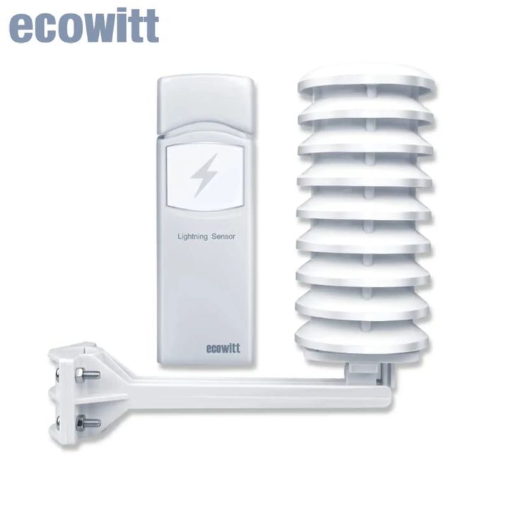 kssfsa Ecowitt WH57 Wireless Lightning Detection Sensor with Solar ...