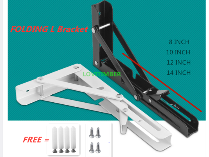 (1 pair Foldable) Heavy Duty L Bracket, Heavy Duty Metal Shelf Bracket ...