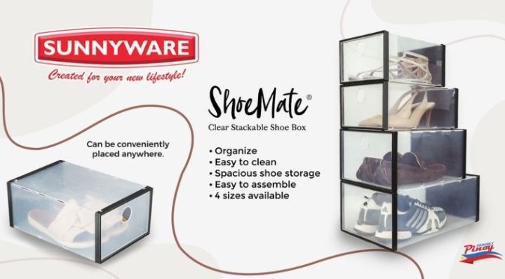 Sunnyware Shoemate Shoe Box Clear Collapsible | Lazada PH