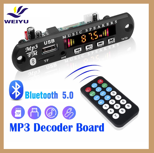 Car Audio(JQ-D908BT)Decoder Board Module Wireless Bluetooth 5.0 5V-12V MP3 WMA USB TF Radio ...