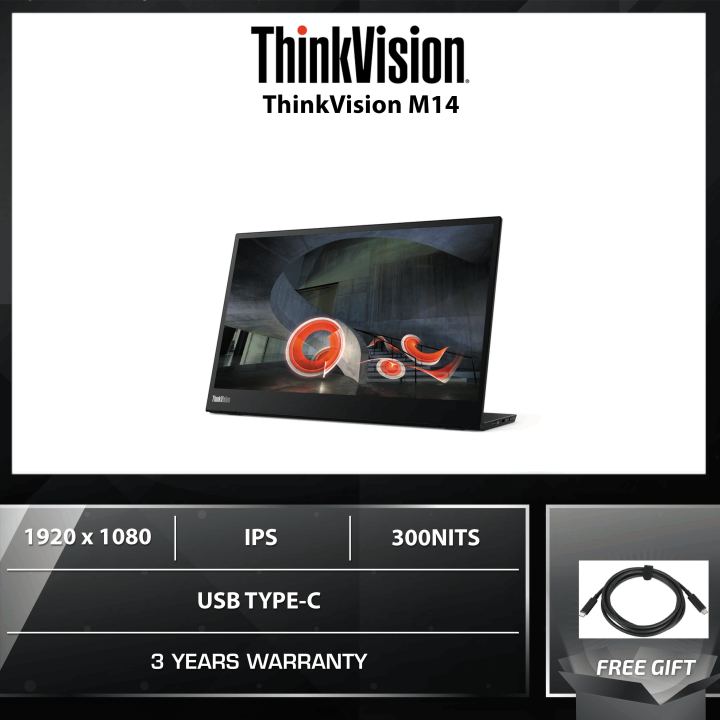 Lenovo ThinkVision M14 Portable Monitor- 14.0" / 6ms / FHD / IPS Panel ...