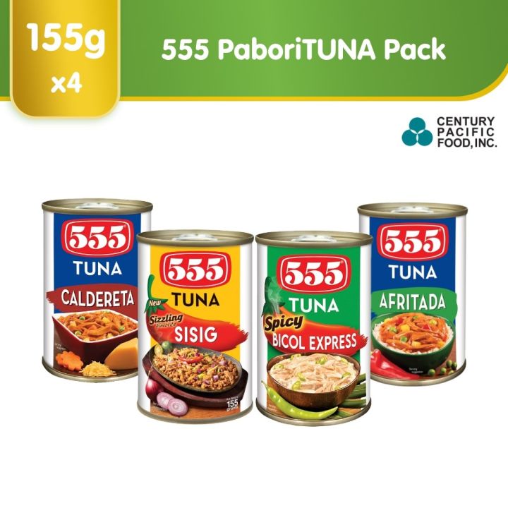 555 PaboriTUNA pack (555 Tuna Afritada, 555 Tuna Bicol Express, 555 ...