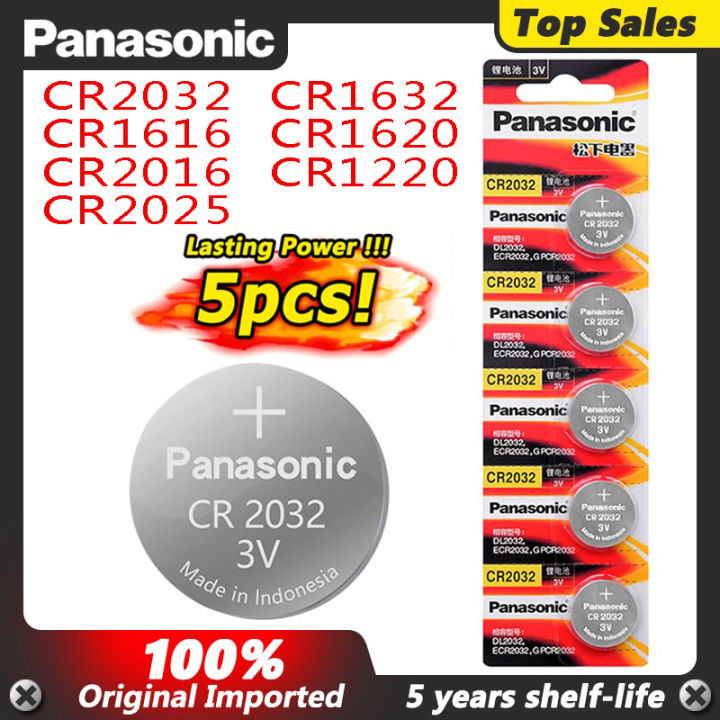 5PCS Panasonic original cr 2032 3V cr1632 cr1616 cr1620 cr2016 cr1220 cr2025 lithium battery ...