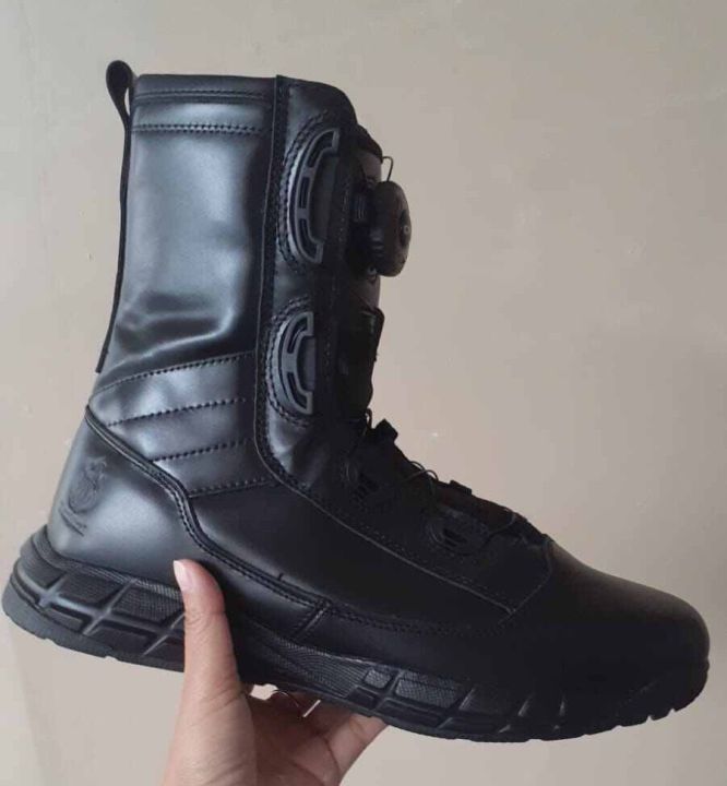 Sepatu PDL Tactical Full Kulit Original Tali Putar Kawat Baja TNI Polri ...