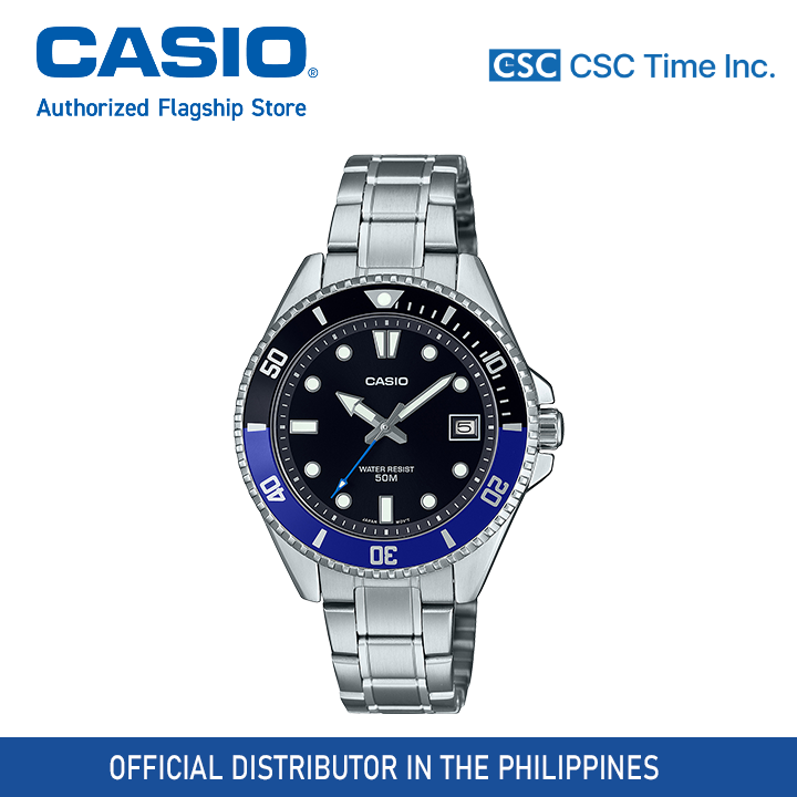 Casio (MDV-10D-1A2VDF) Silver Stainless Steel Strap 50 Meter Date ...