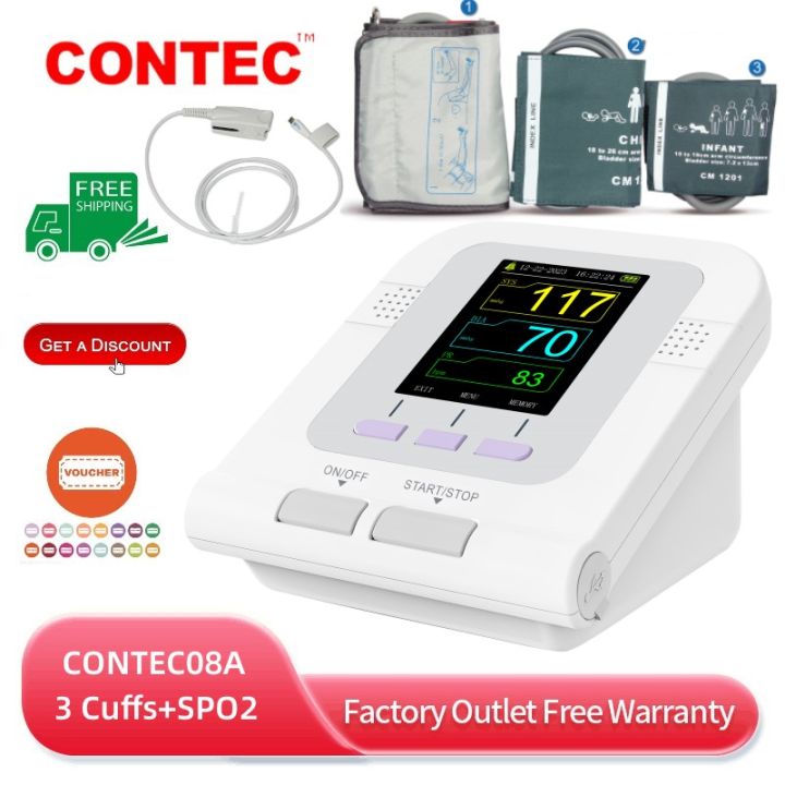 CONTEC CONTEC08A Upper Arm Digital Color LCD Blood Pressure Monitor ...