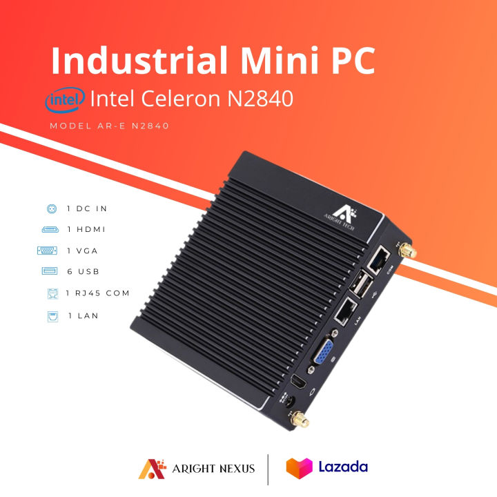 Aright Nexus Home Office Mini PC Intel Celeron N2840 (Model: AR-E N2840) Compact Fanless Micro ...
