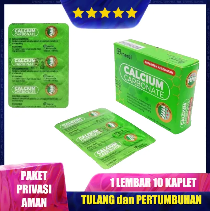 Suplemen Vitamin Calcium Carbonate 500 Mg 10 Tablet Mersi | Baik Untuk ...