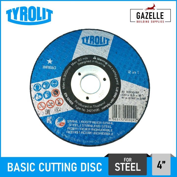 Tyrolit Basic Line Cutting / Grinding / Superthin Cut-off Wheels Disc 4" For Steel & Stainless ...
