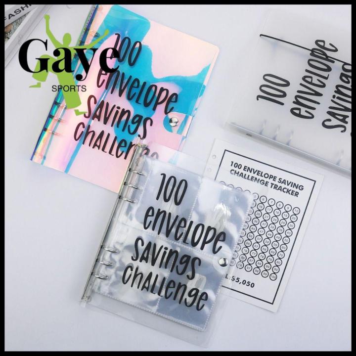 GS 100 Envelopes Money Saving Challenge PVC A5 Notebook Inner Cover Envelope Notebook Loose Leaf ...