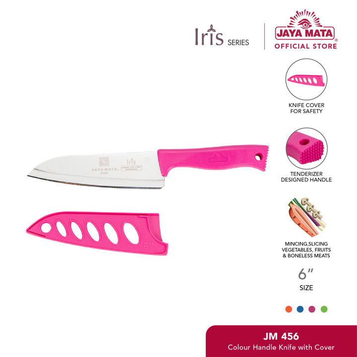 JAYA MATA 6" IRIS Series Colour Handle Knife With Cover (JM456) [Knife_Kitchen Knife_Pisau_Pisau ...