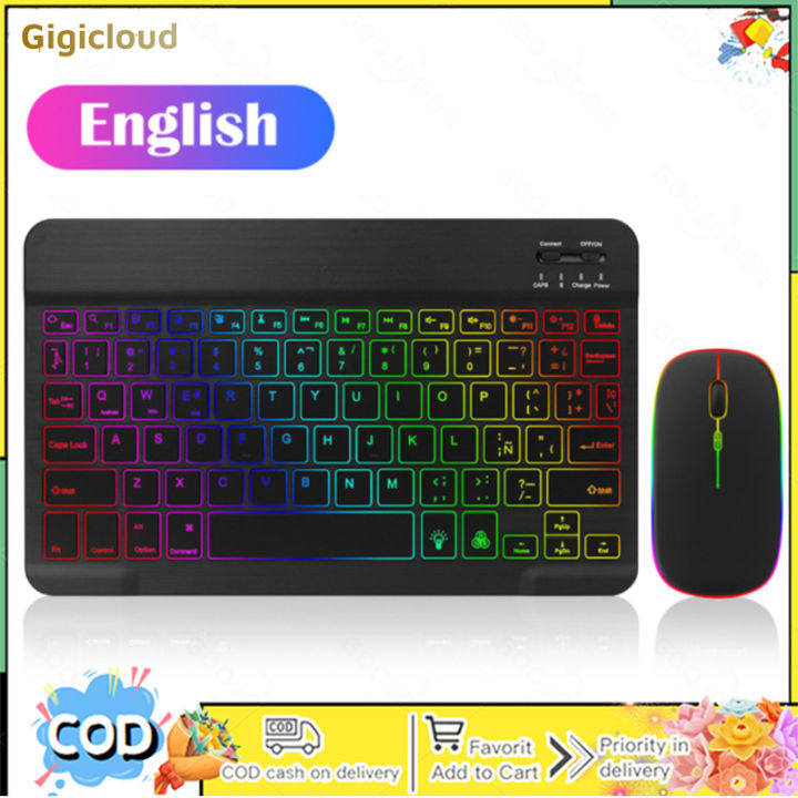 Wireless Keyboard Mouse Ergonomic Design RGB Color Backlighting Keyboard Mouse For Desktop ...