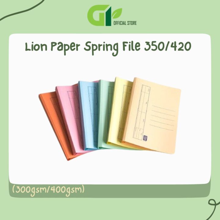 [GY Office] Lion Paper Spring File 350/420 (300gsm/400gsm) | Lazada