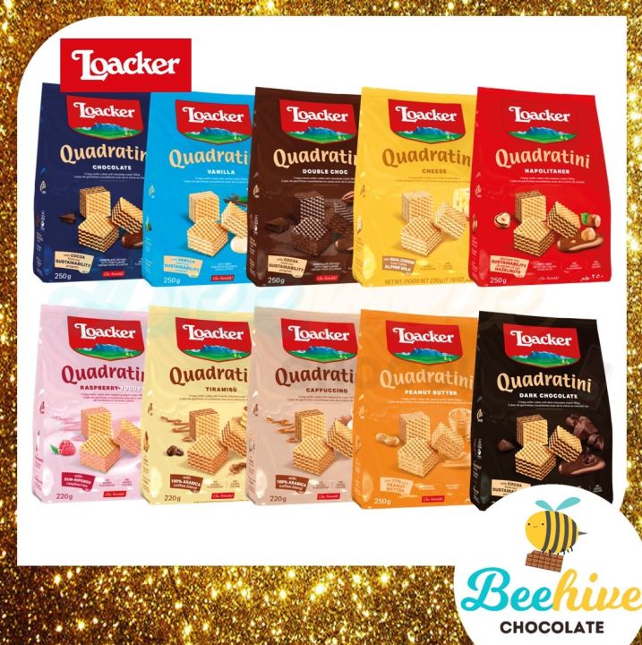 Loacker Quadratini Sandwich Wafer 200g / 220g / 250g (Assorted Flavours ...