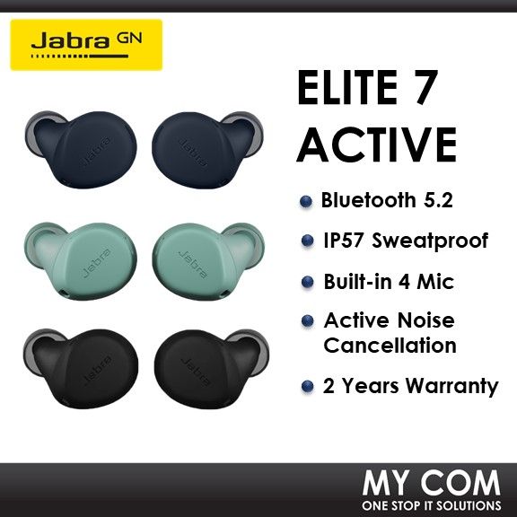 Jabra Elite 7 Active True Wireless Bluetooth Earbuds With Ultimate Active Fit & Active Noise ...