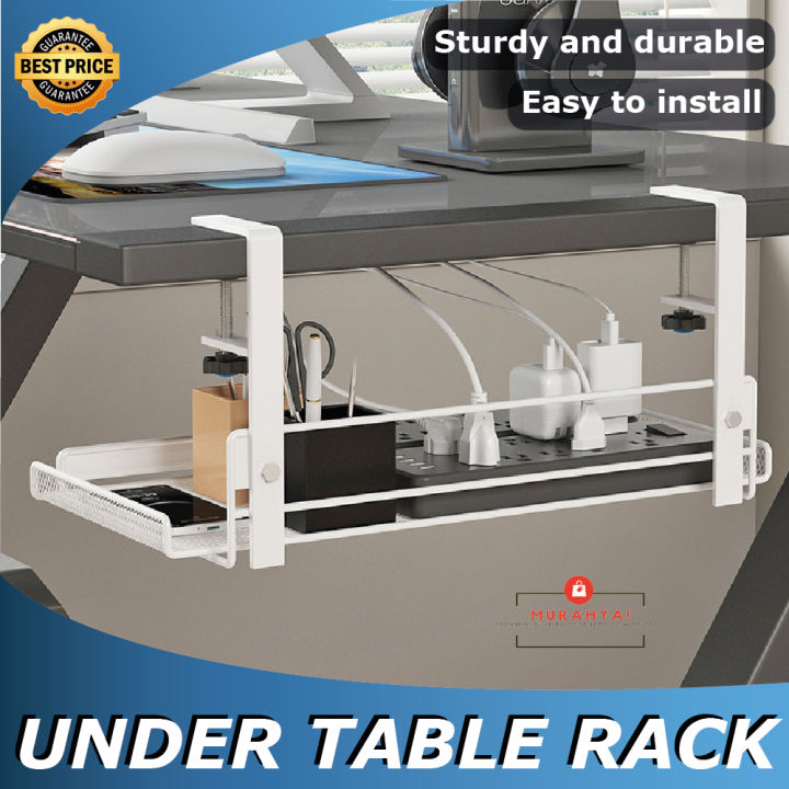 Wire Organizers Home Under Table Office Desk Storage Rack Wire Desk ...