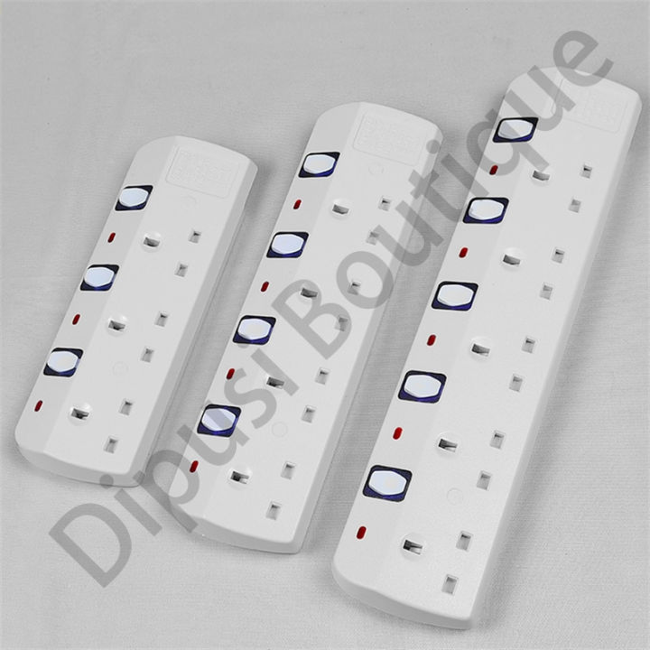 White 1/2/3/4/5/6 Way Extension Power Socket Universal Travel ...