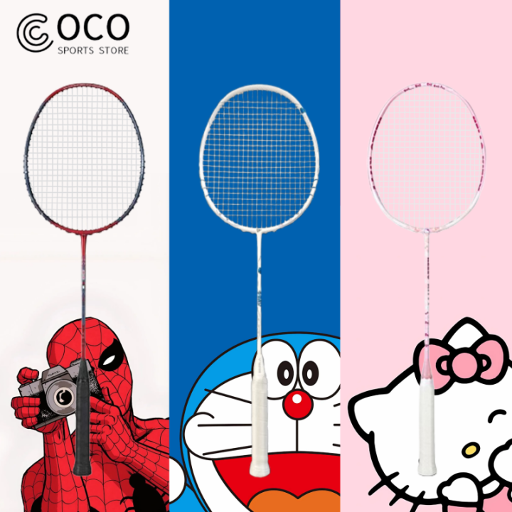 Victor Spider Man/Hellokitty/Doraemon official Partner Badminton Racket ...
