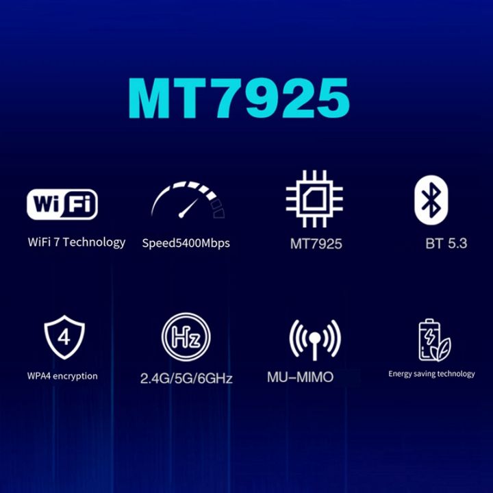 【S28】-MT7925 WIFI 7 Card 5400Mbps M.2 Triple Band 2.4G/5G/6G Bluetooth 5.3 WiFi Card Adapter for ...