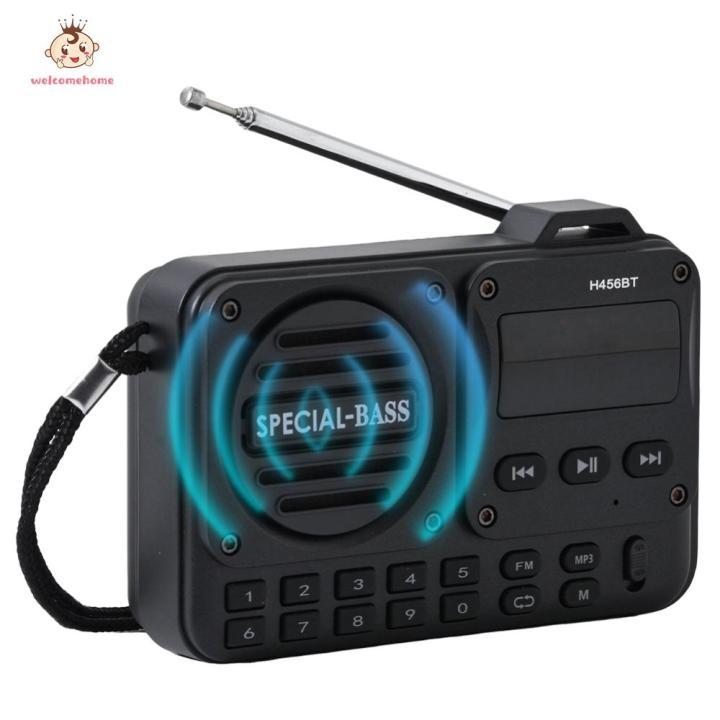 Welcomehome Portable FM Radio Rechargeable Digital Radio Recorder with ...
