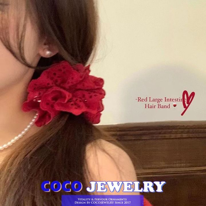 เครื่องประดับ COCO Zhao Lusi สไตล์เดียวกันผ้าลูกไม้ที่รัดผมลูกไม้ประดับผม | Lazada.co.th