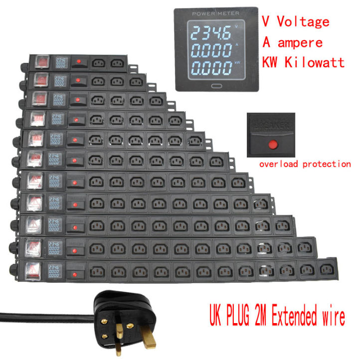 Pdu Power Distribution Unit Iec C13 2 20 Output Power Strip Ammeter