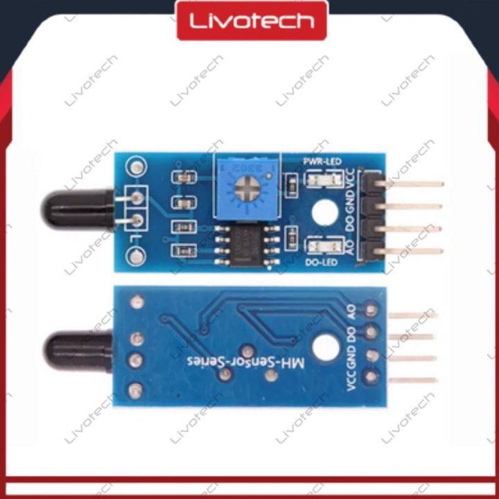 Infrared IR Flame Detection 4 Wire Module Fire Detector Modul Sensor Kebakaran Api Arduino ...