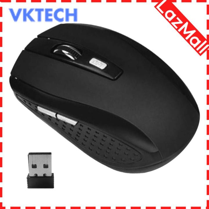 [Vktech] Portable 2.4GHz Wireless Optical Mouse 6 Buttons USB Receiver ...