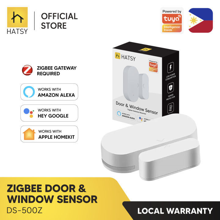 HATSY - Zigbee Door & Window Sensor, Works with Alexa, Google Home and ...