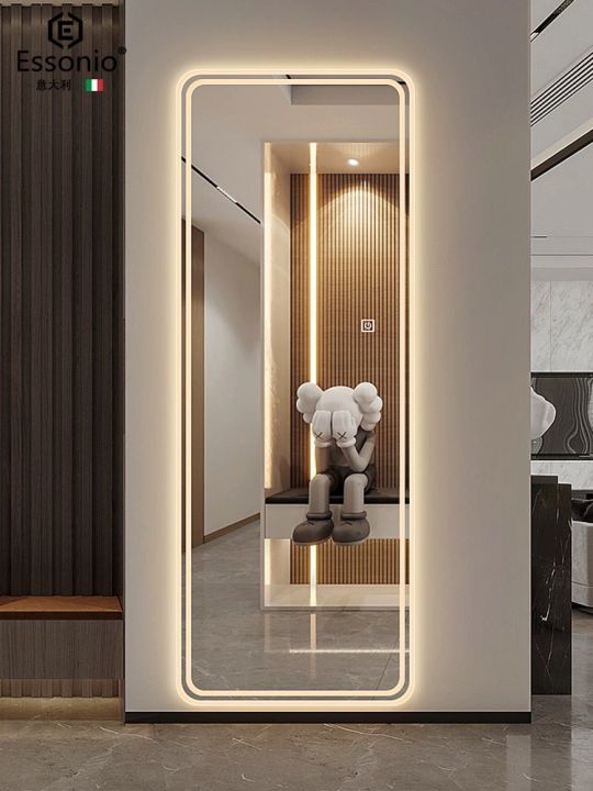 LED full-body mirror modern smart dressing mirror three-color stepless ...