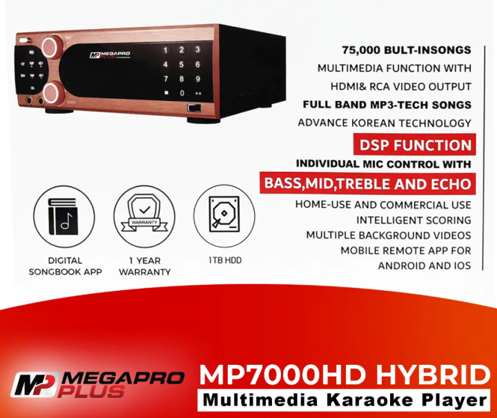MP Megapro Plus MP 7000 HD Hybrid Karaoke Player / 1TB HDD Player ...