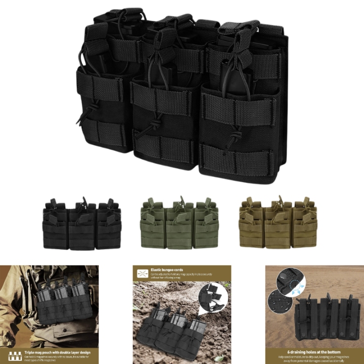 Tactical Molle Pouch Triple Pouch MOLLE Modular Triple Open Top ...