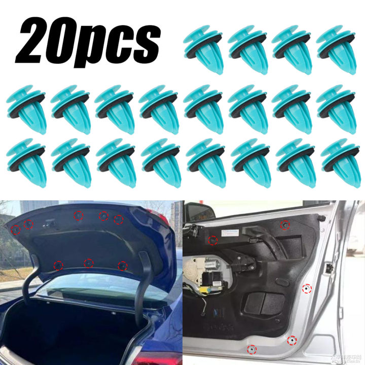 20Pcs Green Plastic Retaining Clip Car Interior Accessories Auto ...