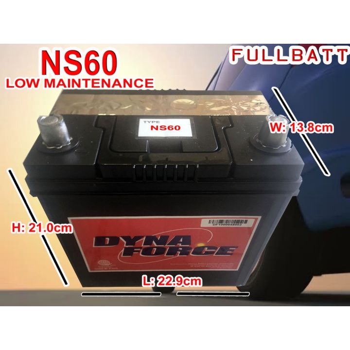 DYNA FORCE NS60 LOW MAINTENANCE CAR BATTERY | Lazada PH