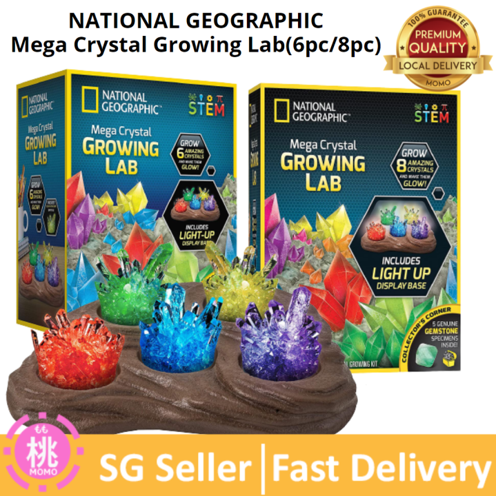NATIONAL GEOGRAPHIC Mega Crystal Growing Lab – 6pc/8pc Vibrant Crystals ...