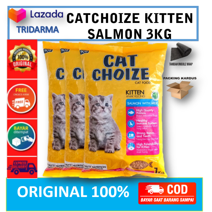 3KG CAT CHOIZE KITTEN SALMON 1 KG / Makanan Kucing Kitten Cat Choize ...