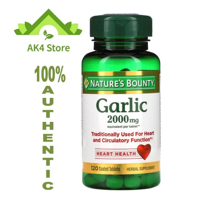 Nature's Bounty, Garlic 2,000 mg 120 Coated Tablets, Cardiovascular Health | Lazada PH