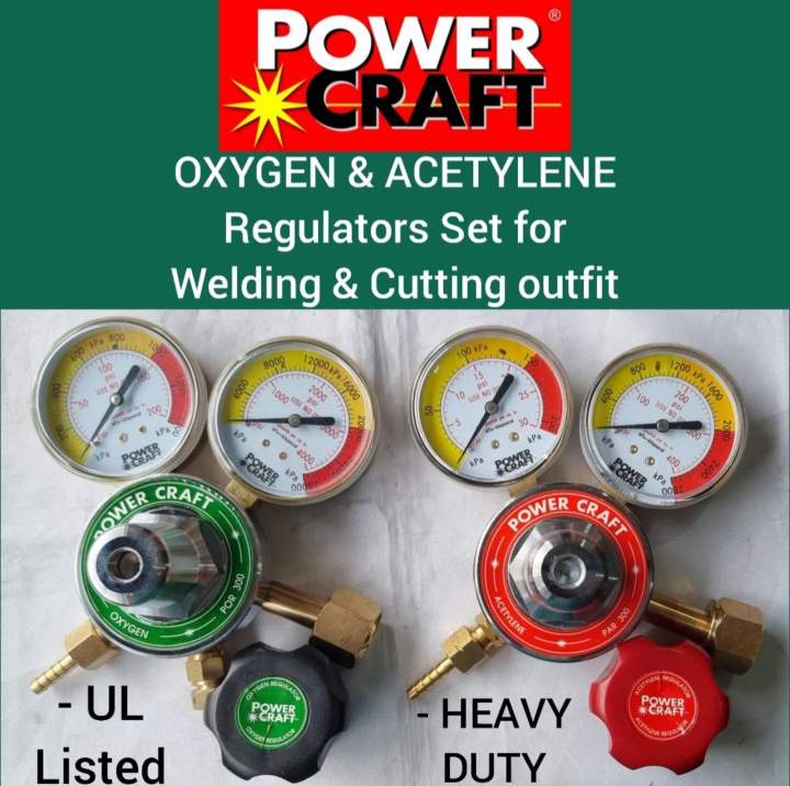 POWERCRAFT OXYGEN and ACETYLENE Regulators Set for Gas Welding and ...