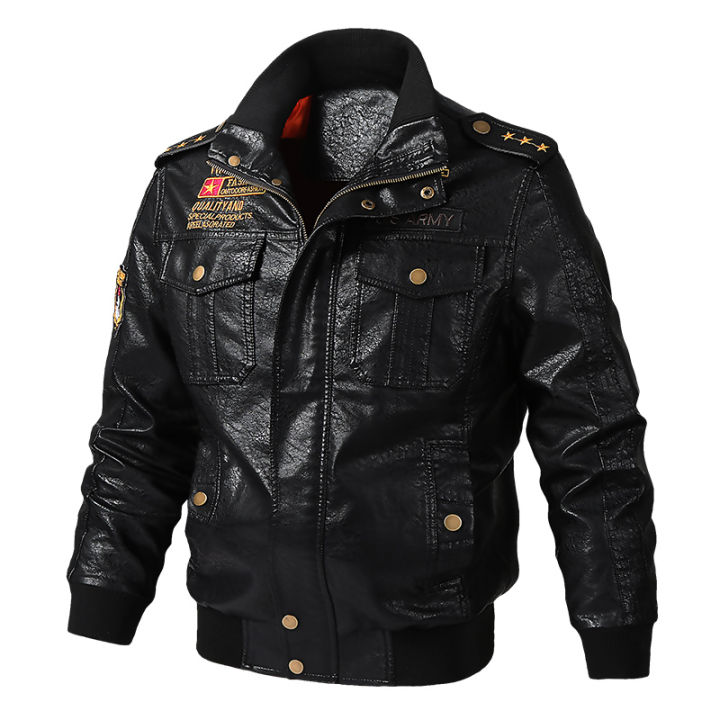 Leaking the US Air Force pilot leather coat Harley motorcycle riding ...