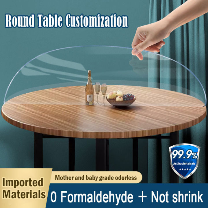 PVC Round Tablecloth mat round plastic protective cover table ...